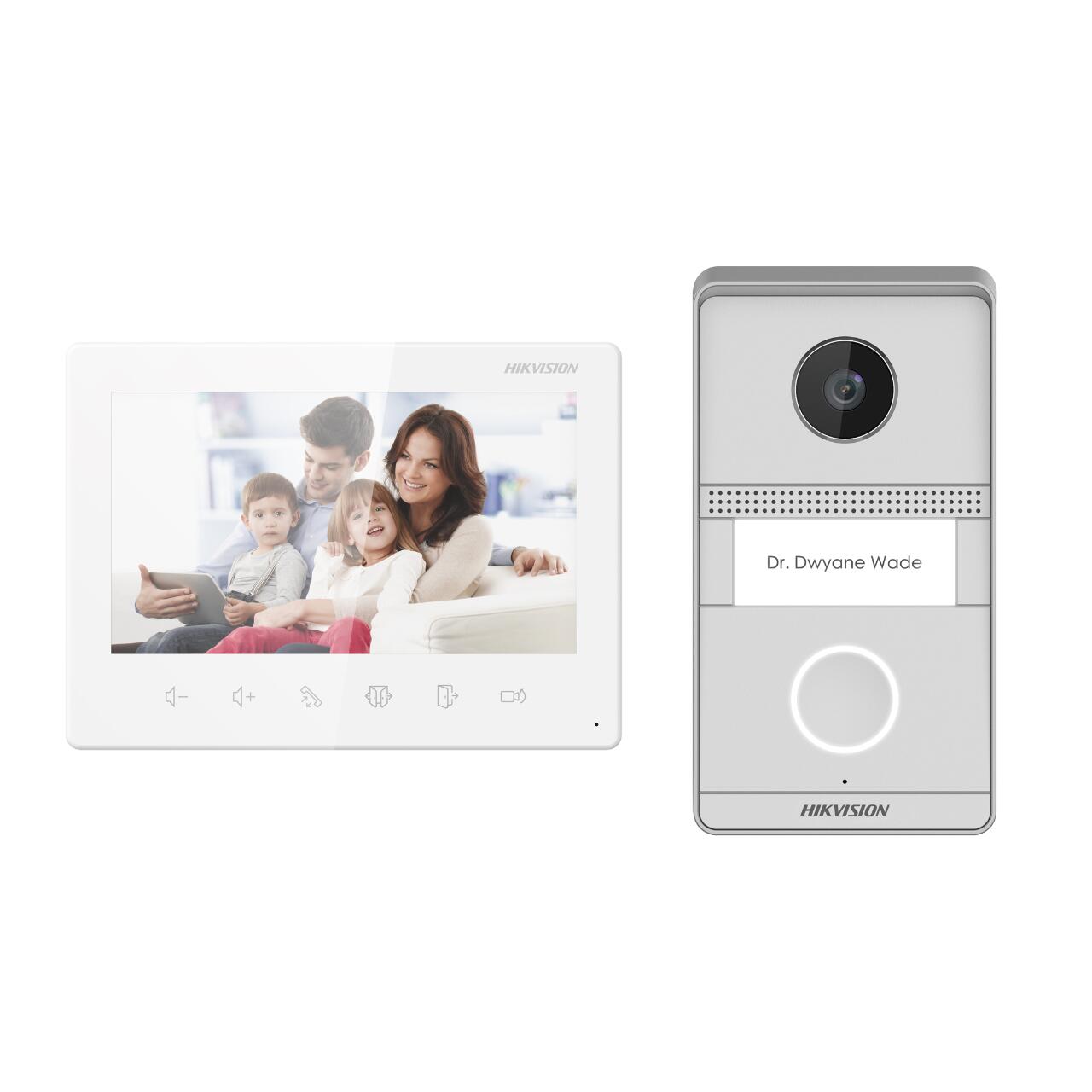 Kit video-interfon analog 2-fire Hikvision DS-KIS101-P/Surface ...